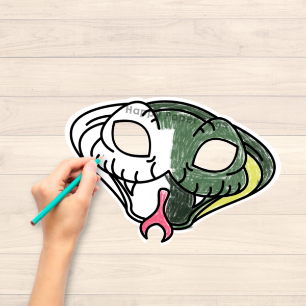 Cobra Paper Masks Printable Asian Animal Jungle Coloring Craft Activity ...