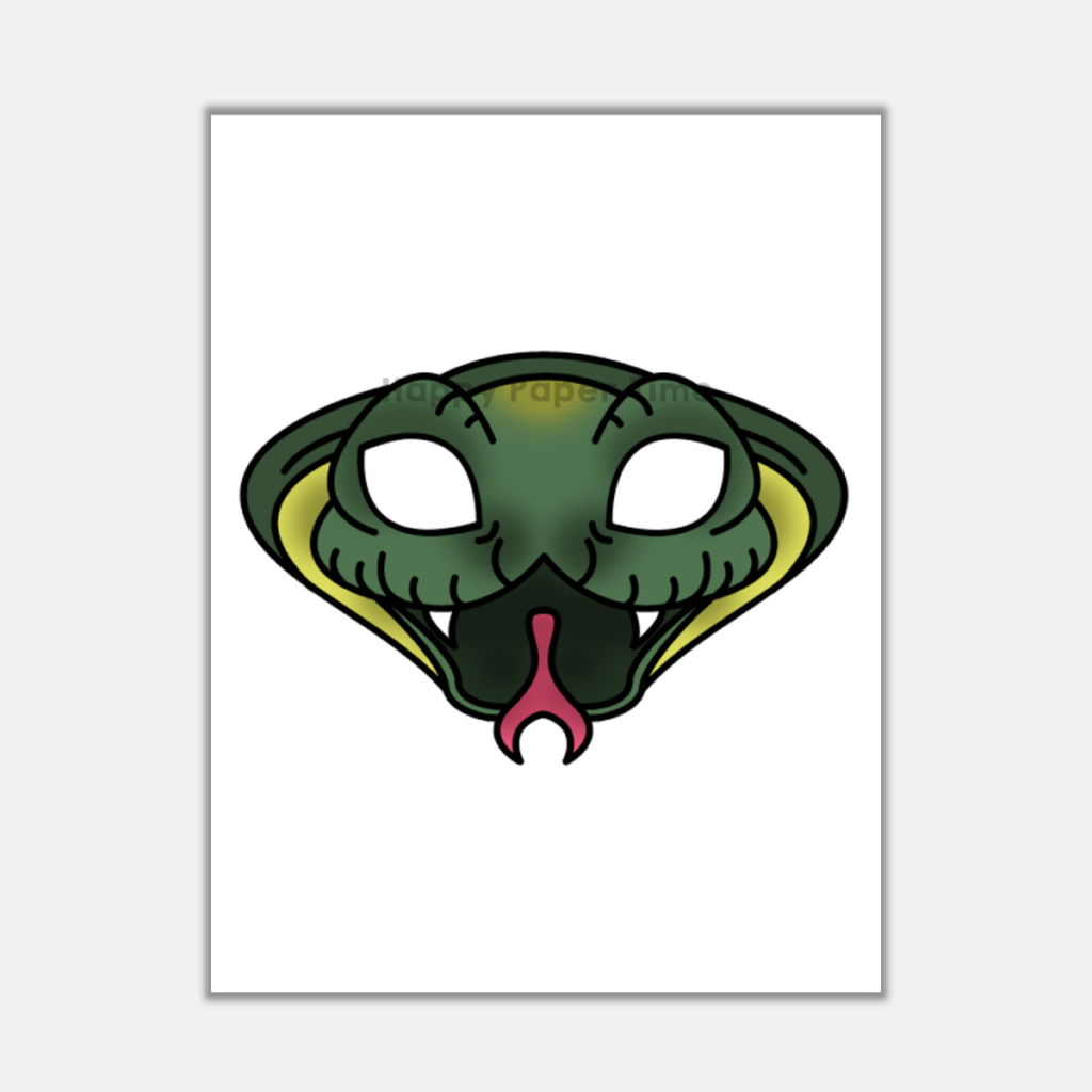 Cobra Paper Masks Printable Asian Animal Jungle Coloring Craft Activity ...