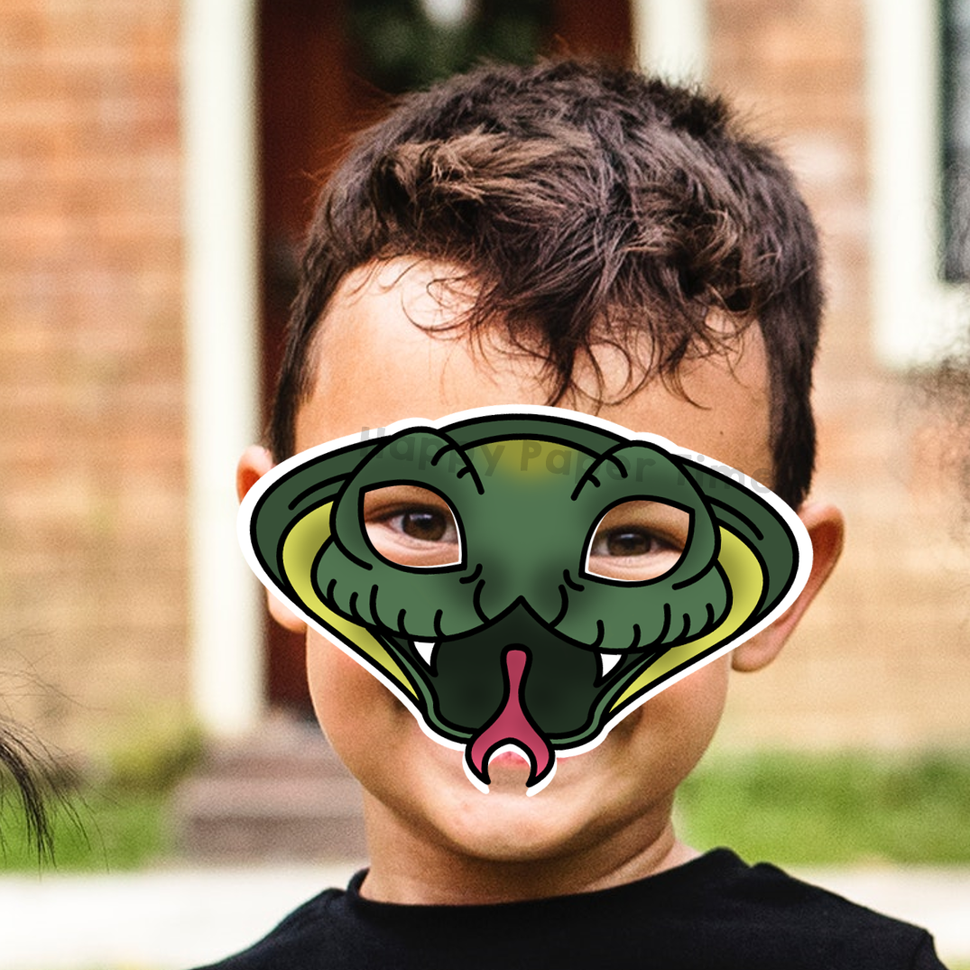 Cobra Paper Masks Printable Asian Animal Jungle Coloring Craft Activity ...