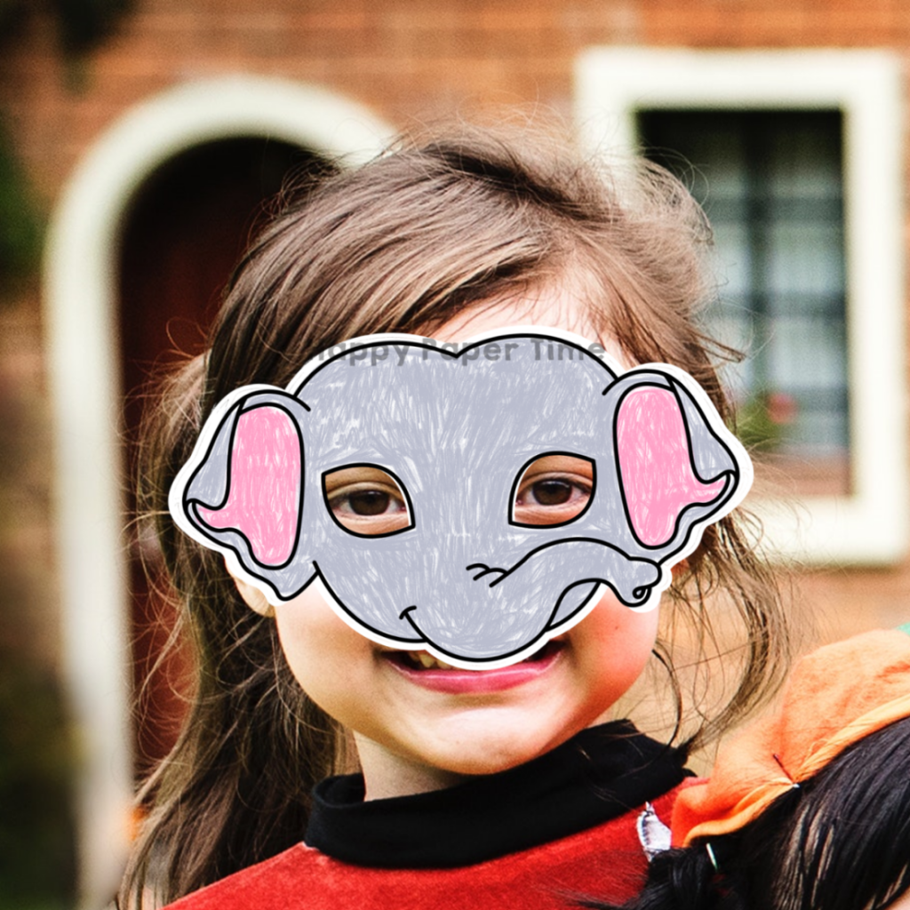 Asian Elephant Paper Mask Printable Asian Animal Jungle Coloring Craft ...
