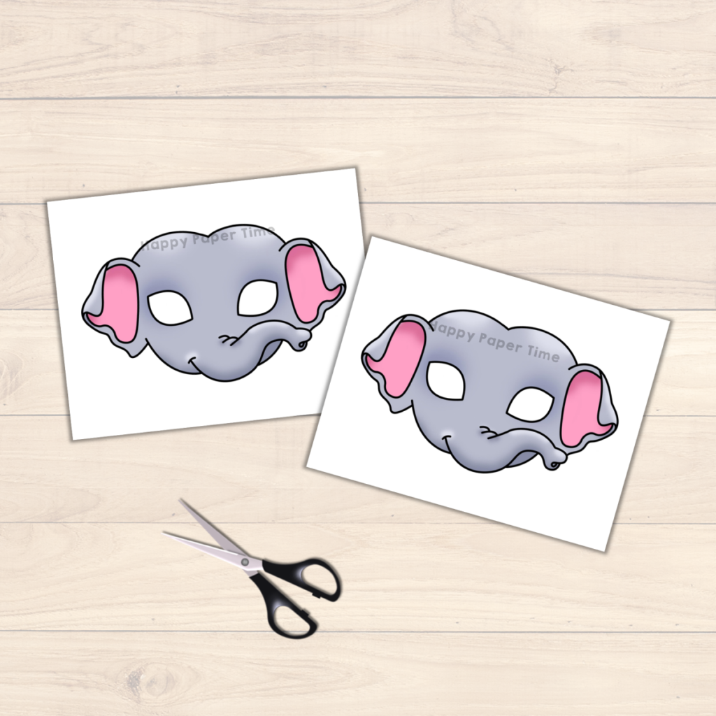 Asian Elephant Paper Mask Printable Asian Animal Jungle Costume Craft ...