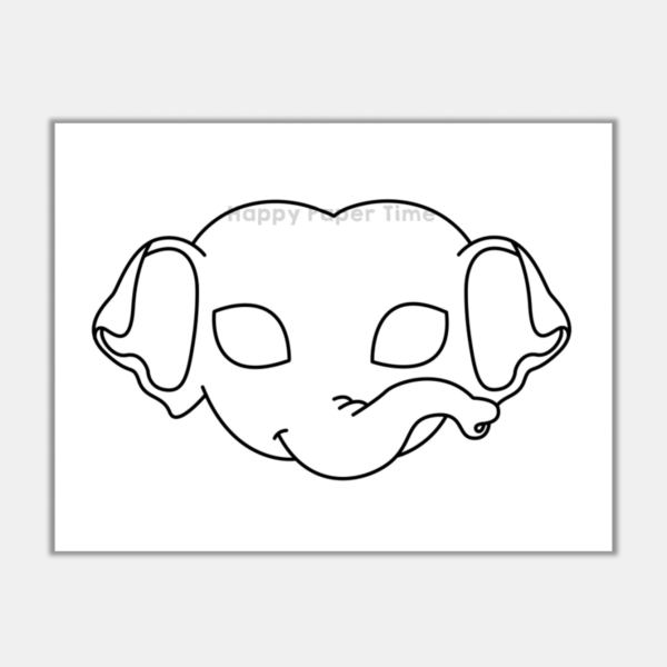 Asian Elephant Paper Masks Printable Asian Animal Jungle Coloring Craft ...