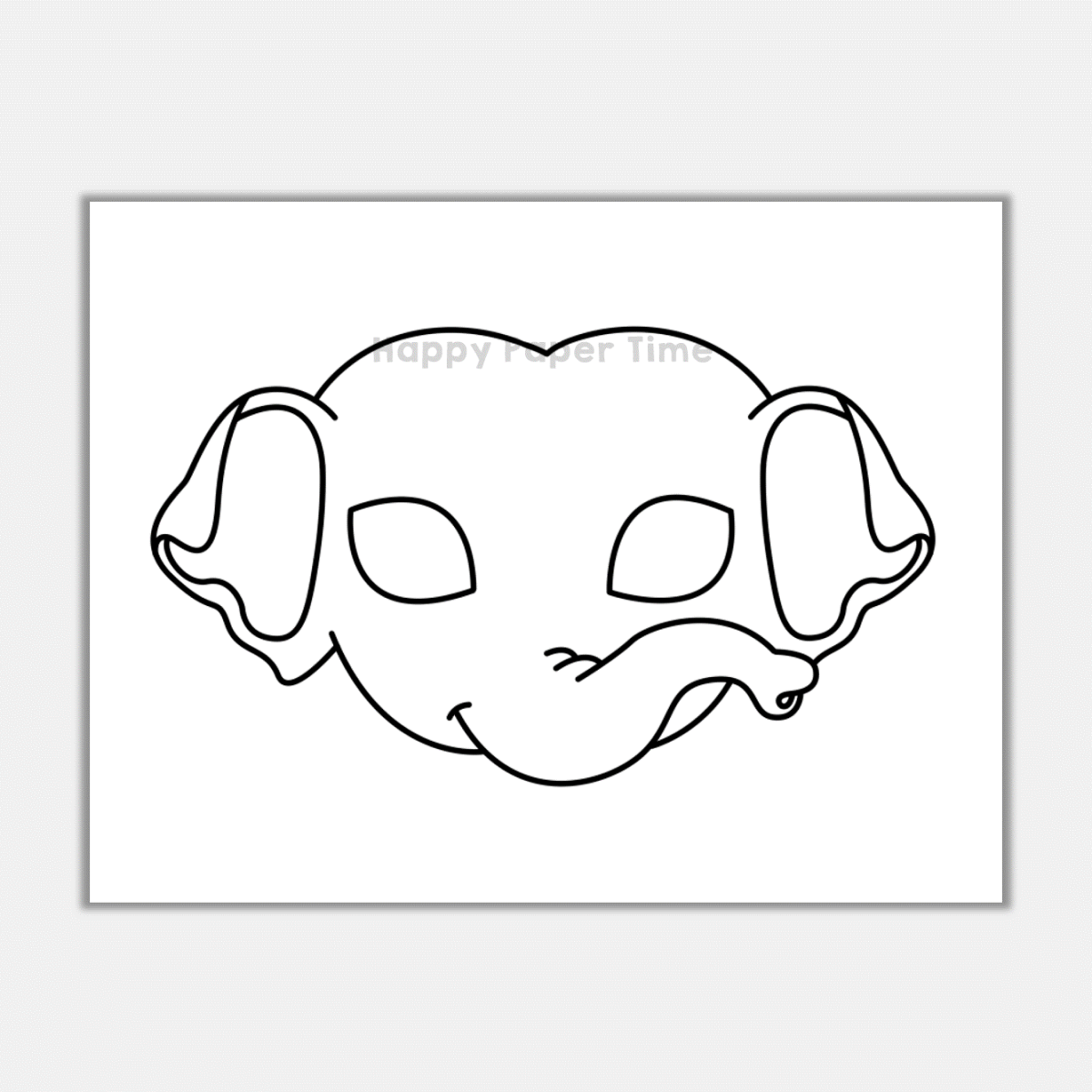 Asian Elephant Paper Masks Printable Asian Animal Jungle Coloring Craft ...