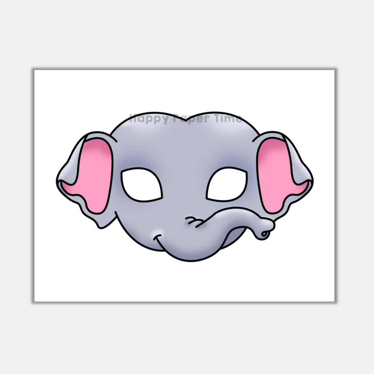 Asian Elephant Paper Masks Printable Asian Animal Jungle Coloring Craft ...