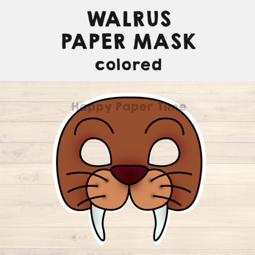 Walrus Paper Mask Printable Sea Polar Animal Costume Craft Activity ...