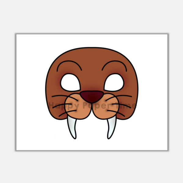 Walrus Paper Mask Printable Sea Polar Animal Costume Craft Activity ...
