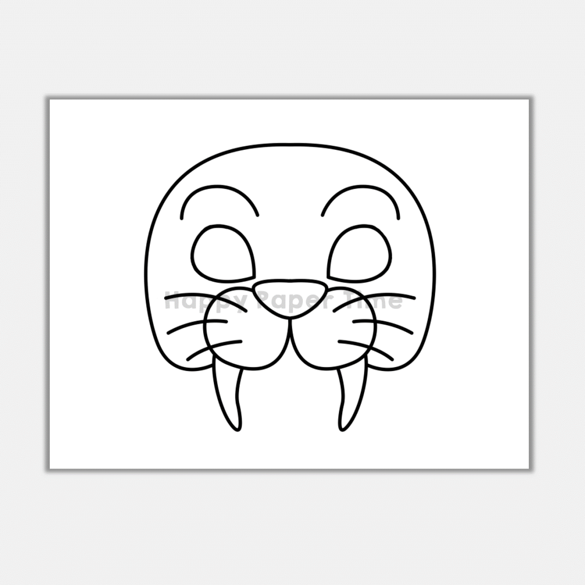 Walrus Paper Masks Printable Sea Polar Animal Coloring Craft Activity ...