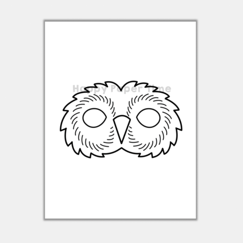 Snowy Owl Paper Mask Printable Polar Animal Coloring Craft Activity ...