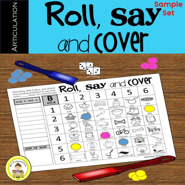 Roll Say and Cover Articulation Game - Sample Set | Made By Teachers