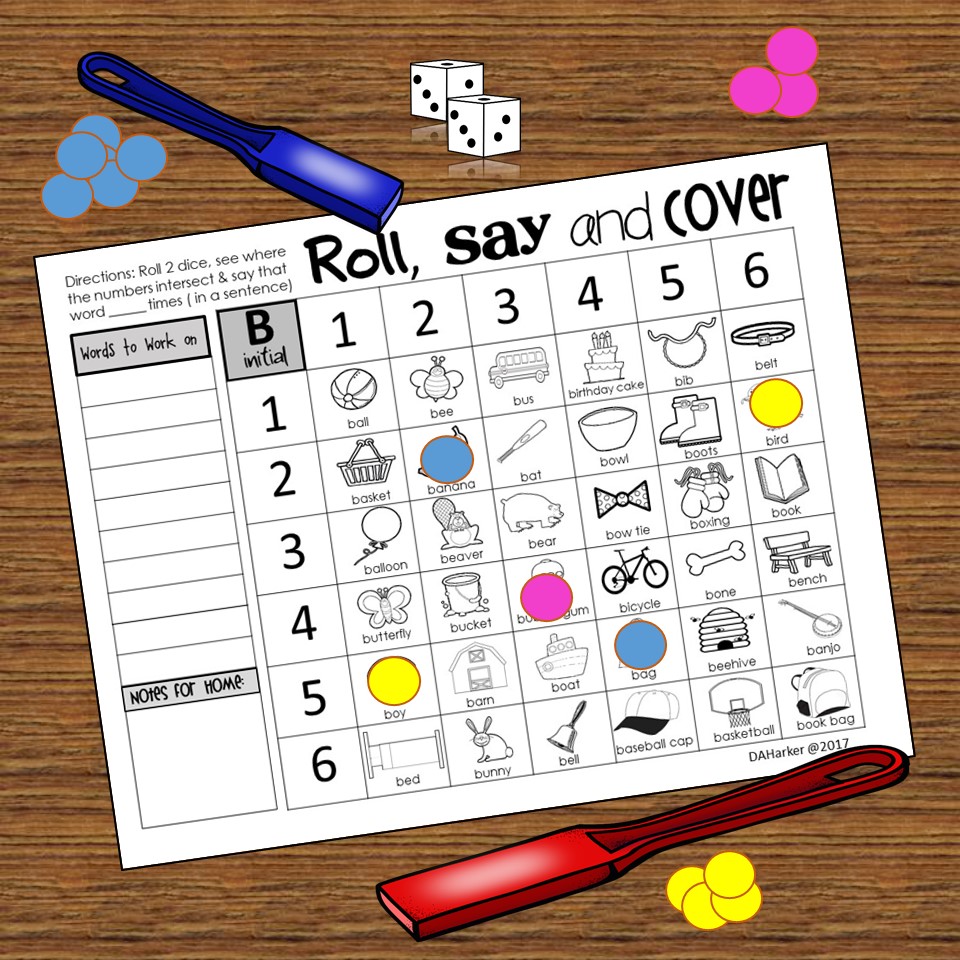 Roll Say and Cover Articulation Game - Sample Set | Made By Teachers