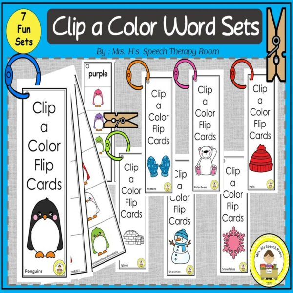 Color Word Clip Cards | Winter Clip Cards | Preschool Color Words ...