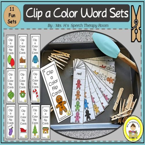 Color Word Clip Cards | Christmas Clip Cards | Preschool Color Words ...