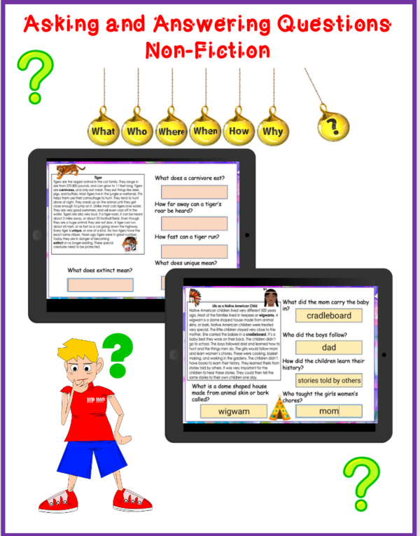 Asking and Answering Questions Non-Fiction Boom Cards - Made By Teachers