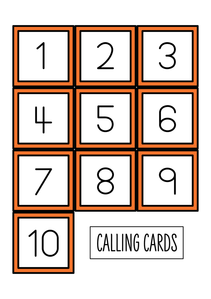 Halloween Game - Bingo Counting 1-10 - Numbers, Ten Frames and Tally ...