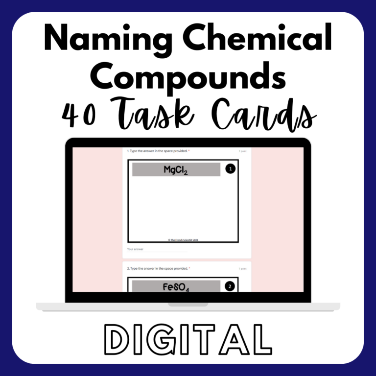 CHEMISTRY Naming Compounds & Writing Chemical Formulas BUNDLE | Made By ...