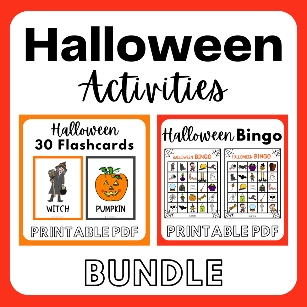 Halloween Flash Cards & BINGO Puzzle Activity BUNDLE - Made By Teachers