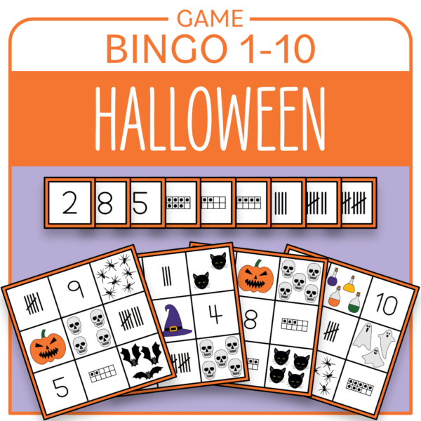 Halloween Game - Bingo Counting 1-10 - Numbers, Ten Frames and Tally ...