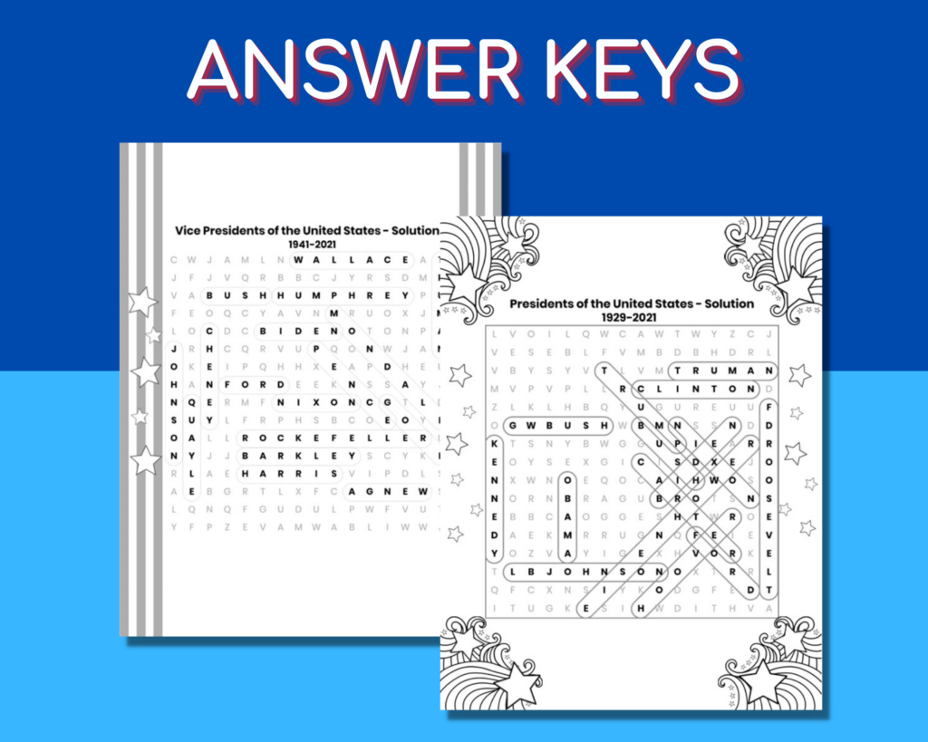 Presidents and Vice Presidents Word Search Printables | Made By Teachers