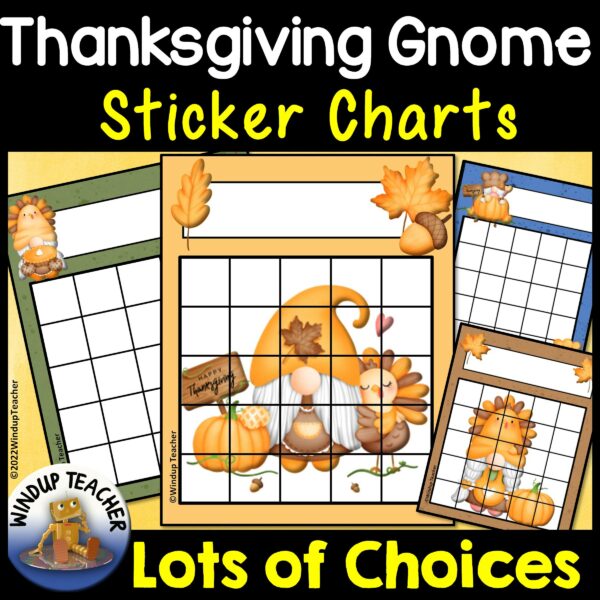Thanksgiving Gnome Sticker Charts - Made By Teachers