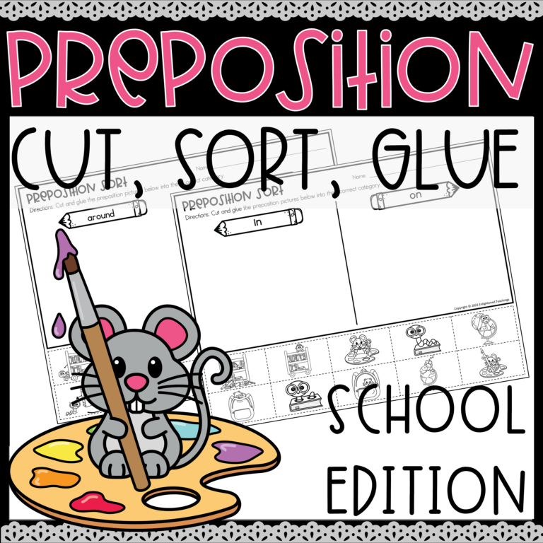 Preposition Sort Worksheets Cut Glue Paste Sorting Positional Words ...