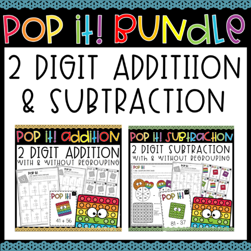 POP IT 2 Digit Addition and Subtraction Bubble POP Fidget Popper BUNDLE ...