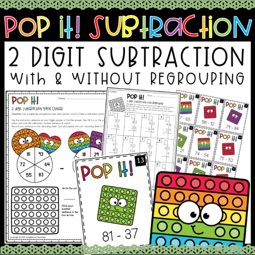 POP IT 2 Digit Addition and Subtraction Bubble POP Fidget Popper BUNDLE ...