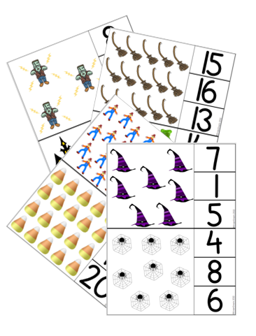 Halloween Math Clip Cards - Made By Teachers