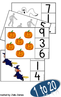 Halloween Math Clip Cards - Made By Teachers