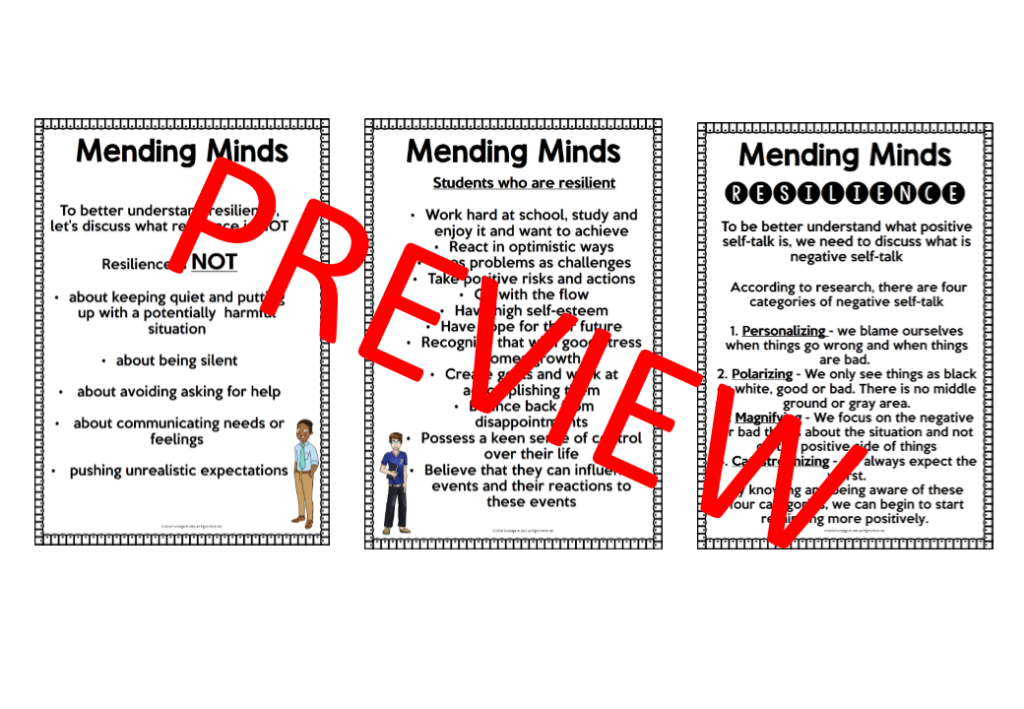 Mending Minds Resilience Lesson and Encouragement Note Cards Bundle ...