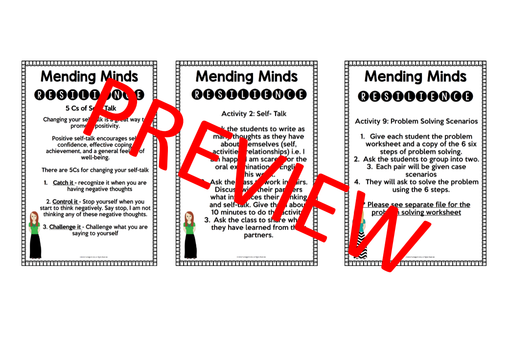 Mending Minds Resilience Lesson and Encouragement Note Cards Bundle ...