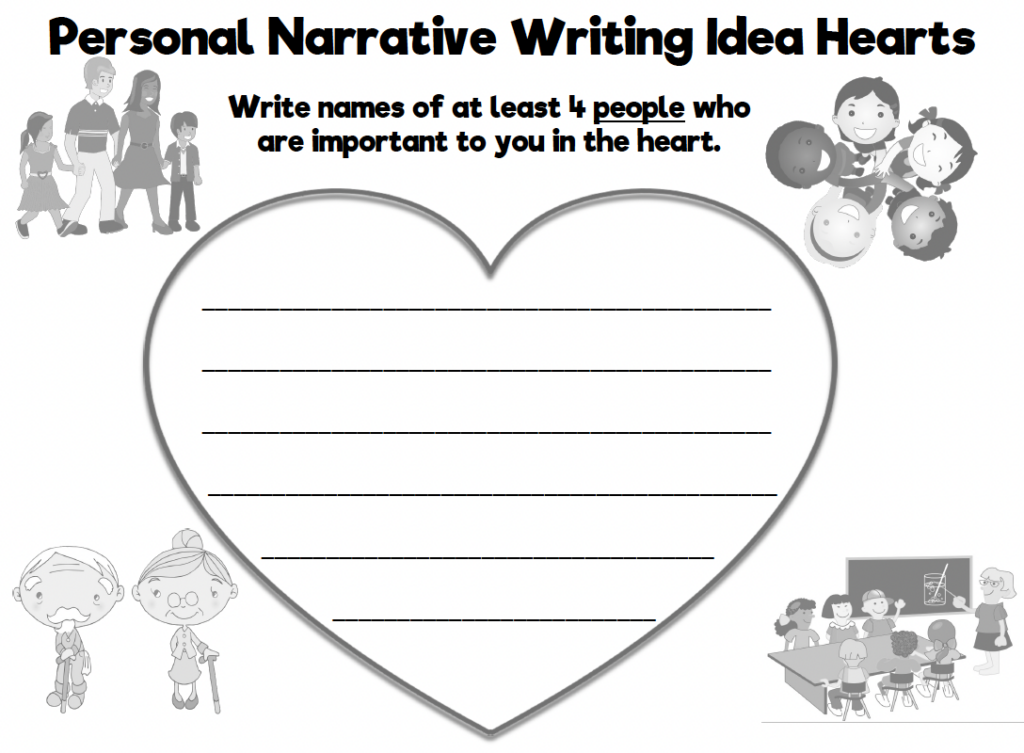 Personal Narrative Writing Idea Hearts Graphic Organizers | Made By ...