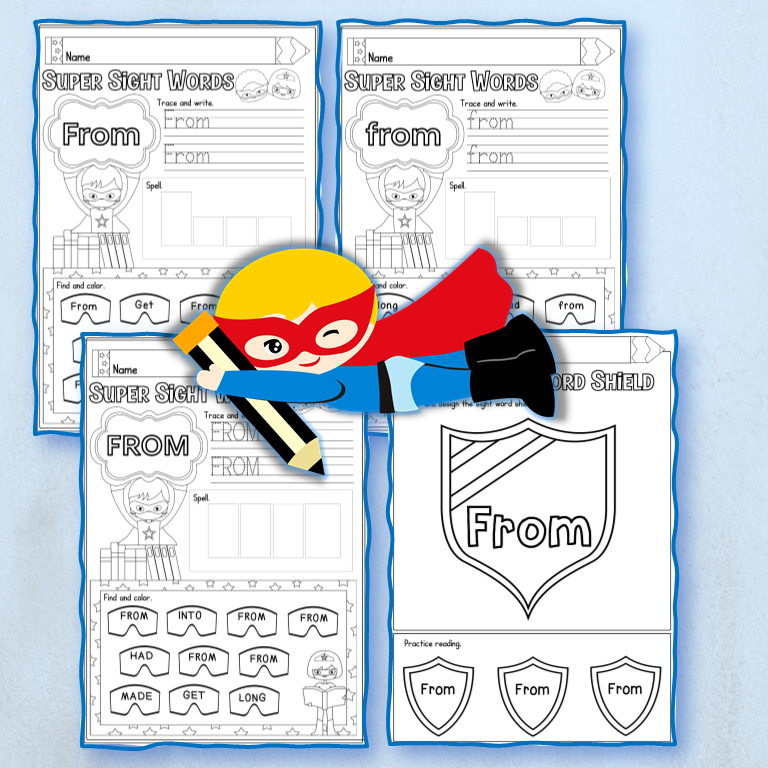 Pre-Kinder / Kinder FRY Sight Words No-Prep Worksheets and Flashcards ...