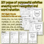 Pre-Kinder / Kinder FRY Sight Words No-Prep Worksheets and Flashcards ...