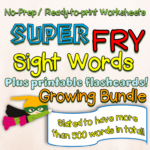 FRY Sight Words No-Prep Worksheets and Flashcards - GROWING BUNDLE ...