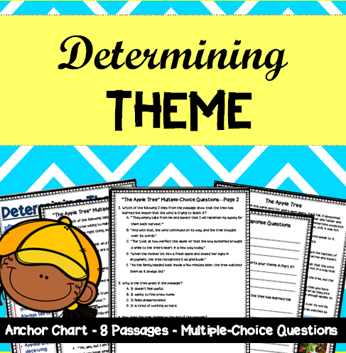 Determining the THEME: 8 Passages with Multiple-Choice Questions | Made ...