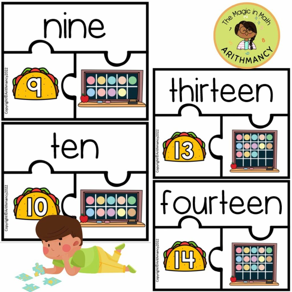 NUMBERS 1-20 PUZZLES NUMBER SENSE ACTIVITY TEN FRAMES, TALLY, PLACE ...