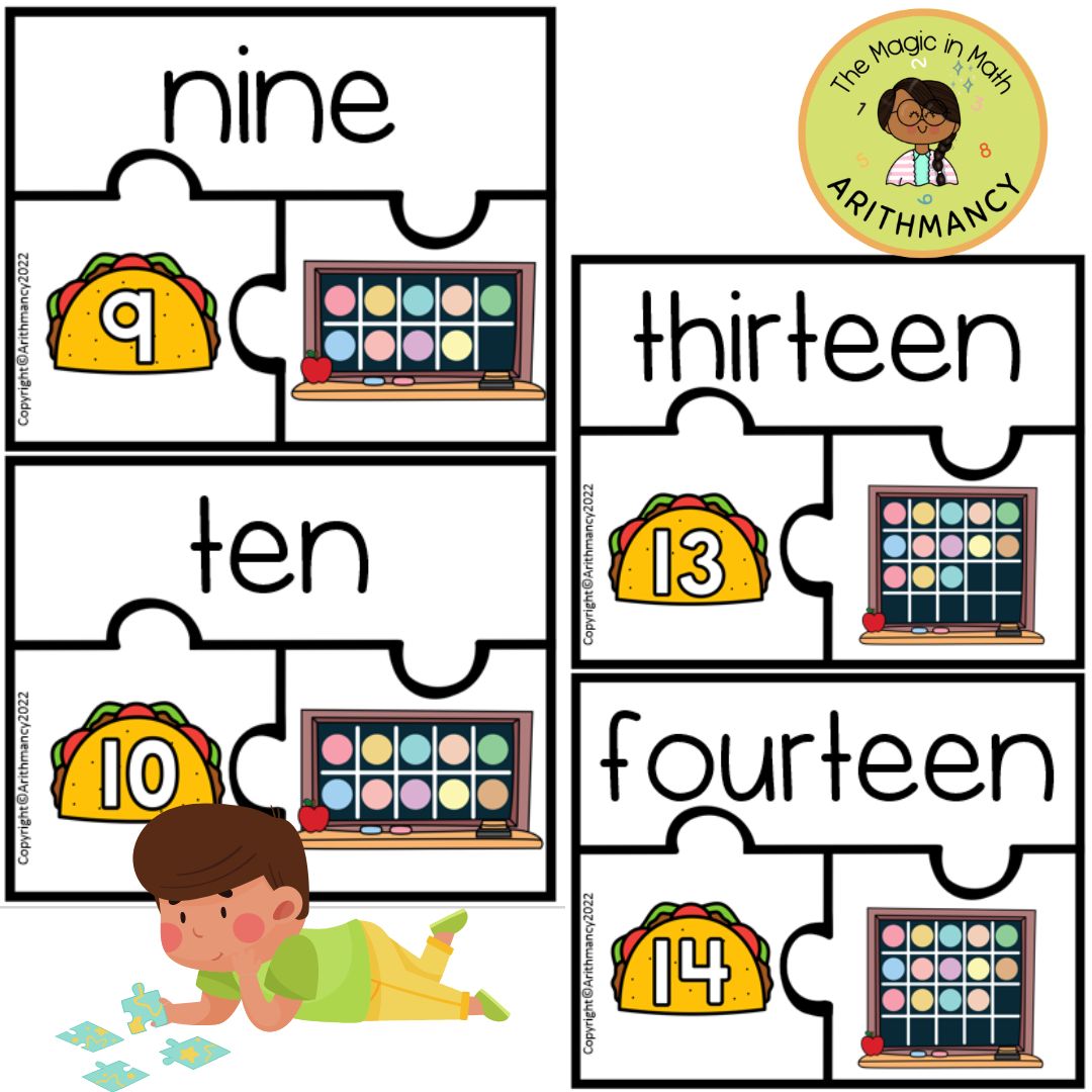 NUMBERS 1-20 PUZZLES NUMBER SENSE ACTIVITY TEN FRAMES, TALLY, PLACE ...