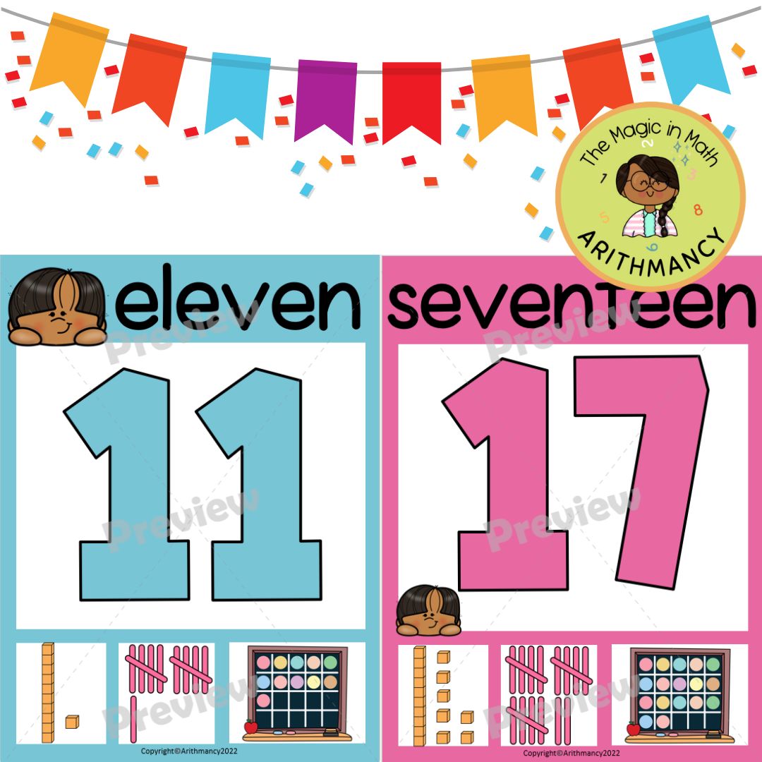 NUMBERS 1-20 MATH POSTERS CLASS DISPLAYS TEN FRAMES TALLY MARKS PLACE ...