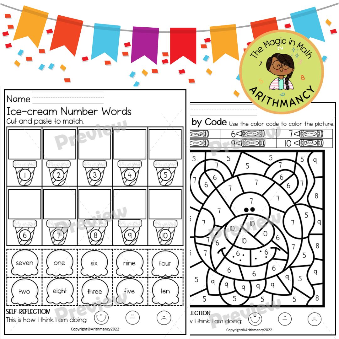 NUMBERS 1-10 WORKSHEET BACK TO SCHOOL KINDERGARTEN NO-PREP NUMBER SENSE ...