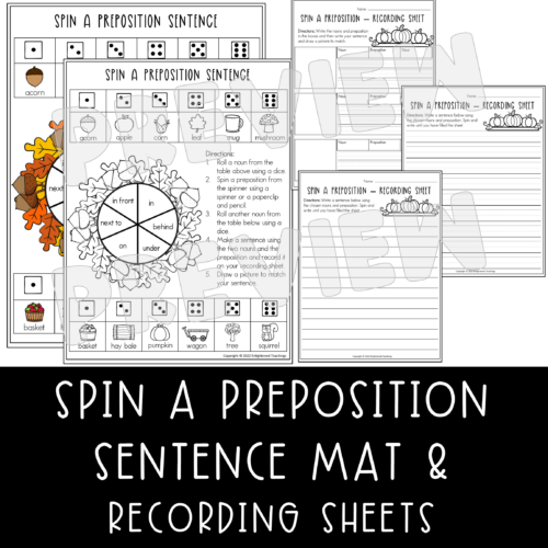 Fall Preposition Sentences Worksheets Cut Glue Paste Preposition ...