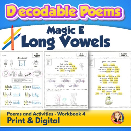 Magic E Decodable Readers Poems and Worksheets | Made By Teachers