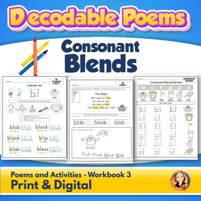 Consonant Blends Decodable Poems and Worksheets | Made By Teachers
