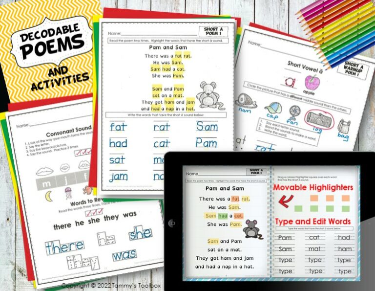 Decodable Poems Workbook Bundle | Made By Teachers