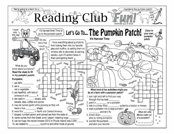 Pumpkin Patch Visiting the Farm (harvest time activities) Printable ...