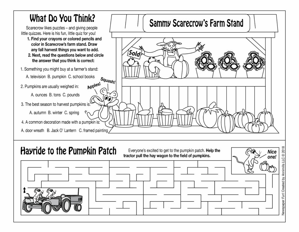 Pumpkin Patch Visiting the Farm (harvest time activities) Printable ...