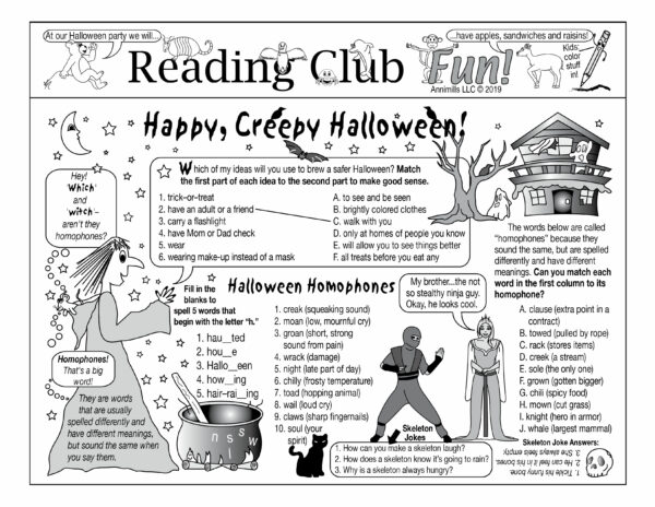 Halloween Homophones Puzzle Pack – Activity Set, Word Search, Log ...