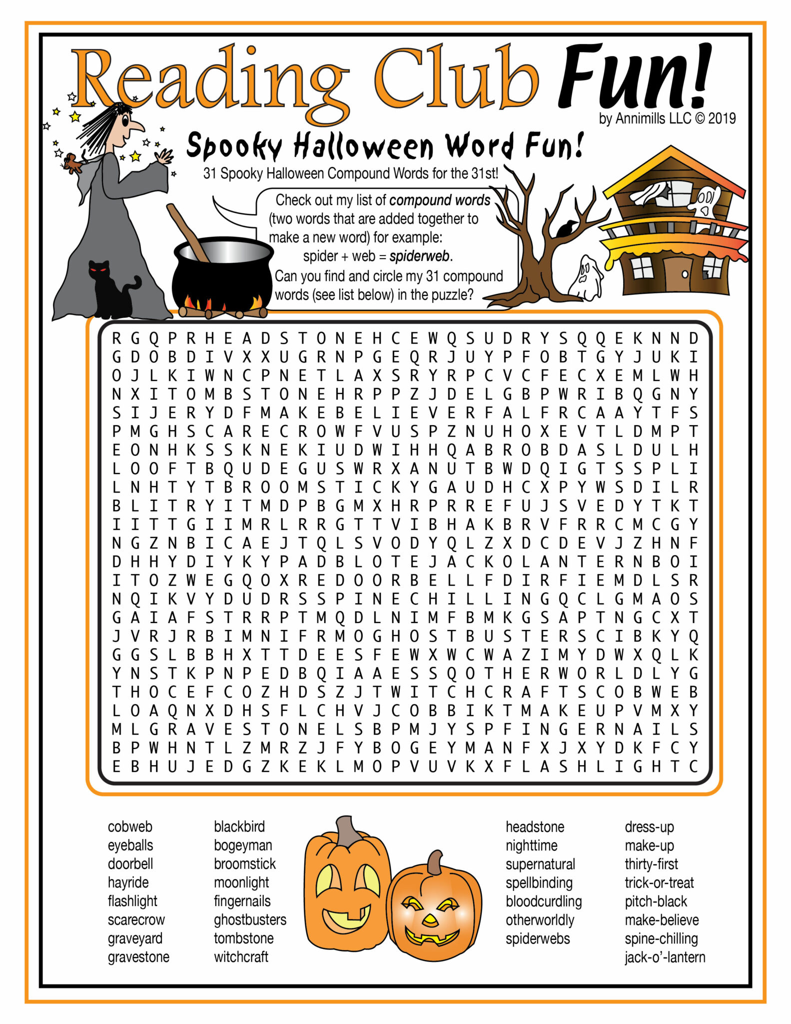 Halloween Compound Words - Printable Word Search Puzzle | Made By Teachers