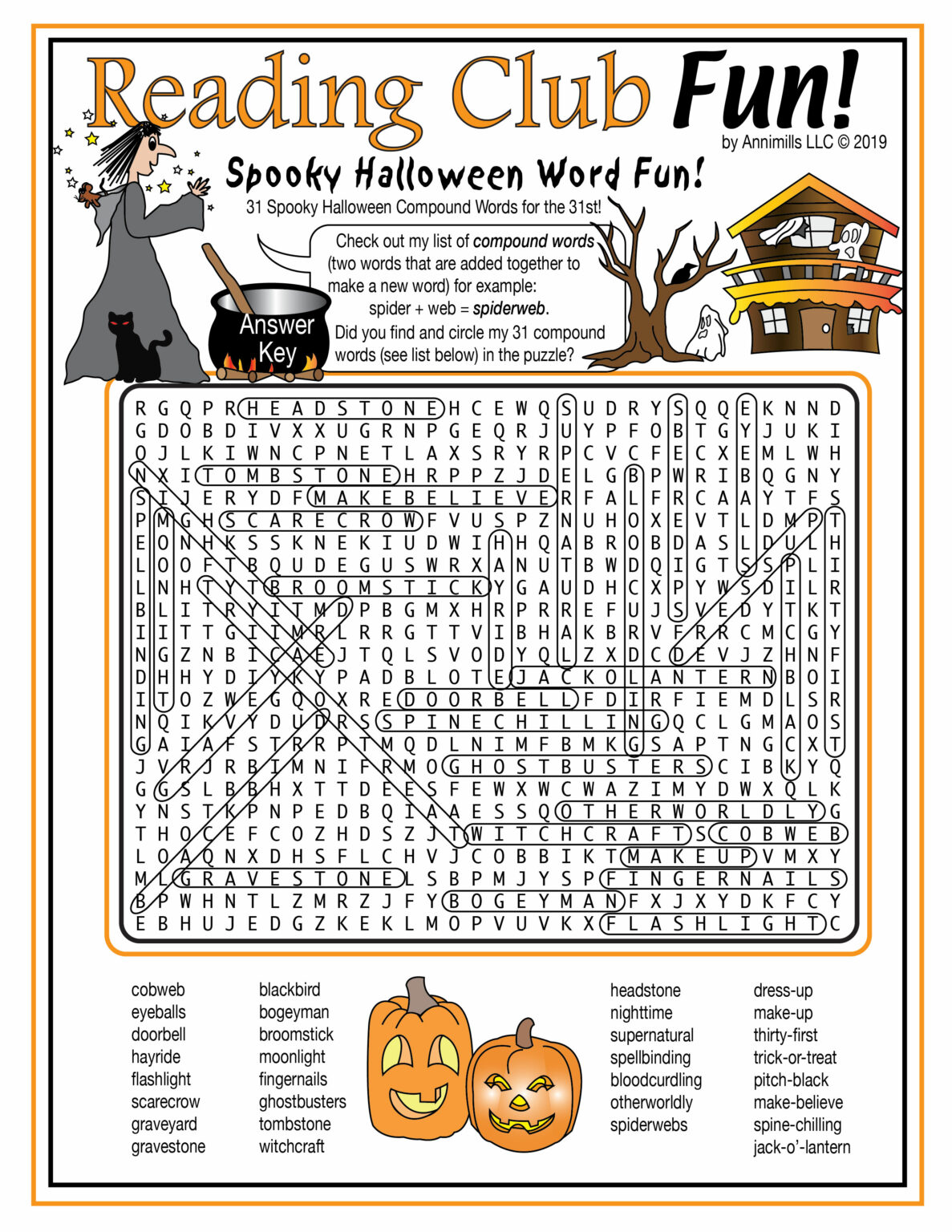 Halloween Compound Words - Printable Word Search Puzzle | Made By Teachers