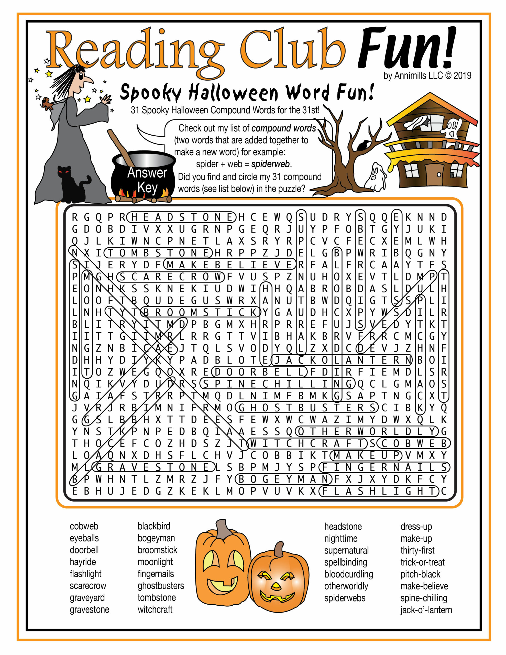 Halloween Compound Words - Printable Word Search Puzzle | Made By Teachers