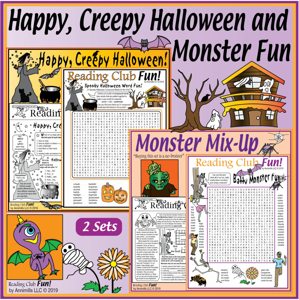 Halloween Puzzle Sets – Crosswords, Word Searches, Mazes, More - Bundle ...